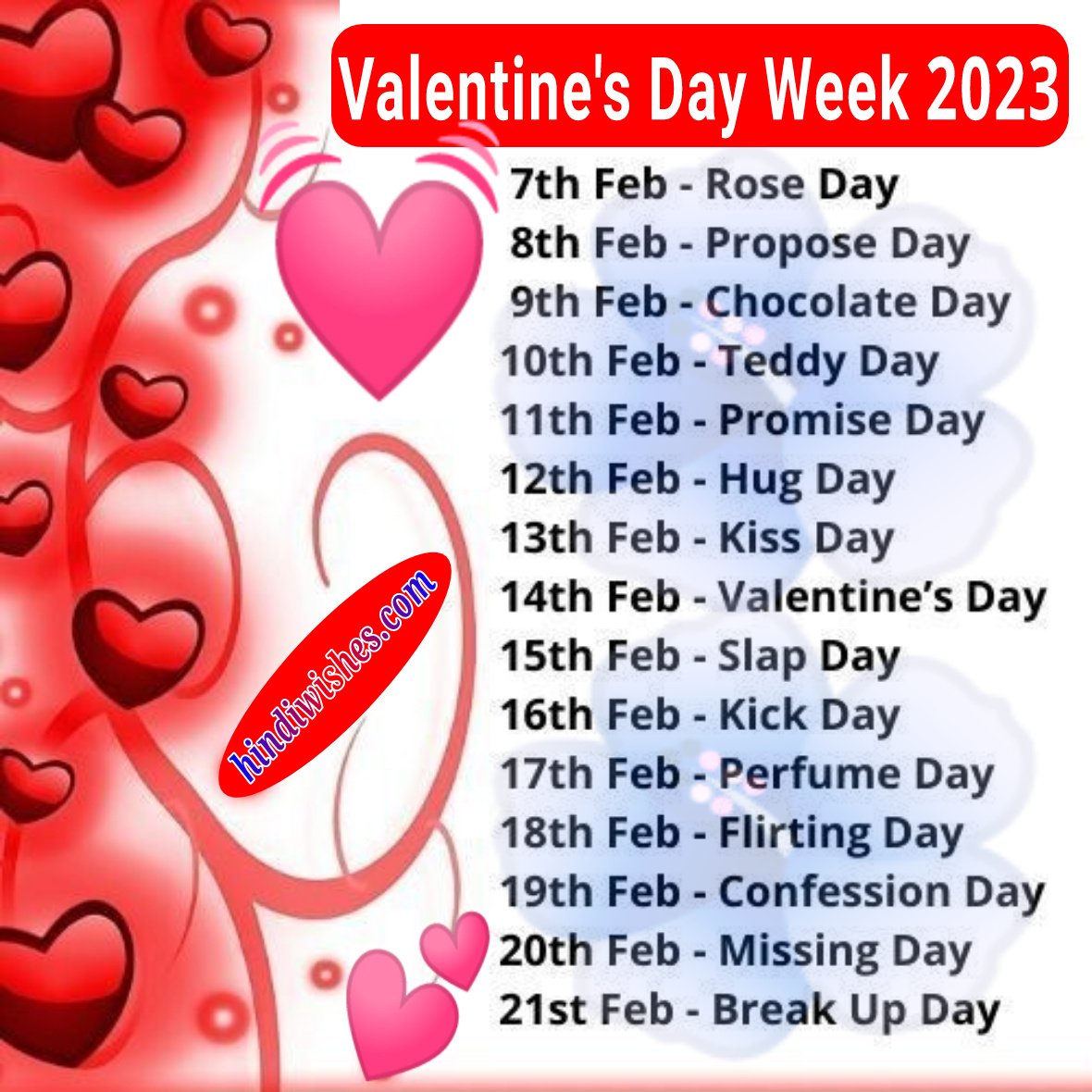 Valentine Week 2023 Full List 7 To 21 Feb, 14 Days - HindiWishes.com