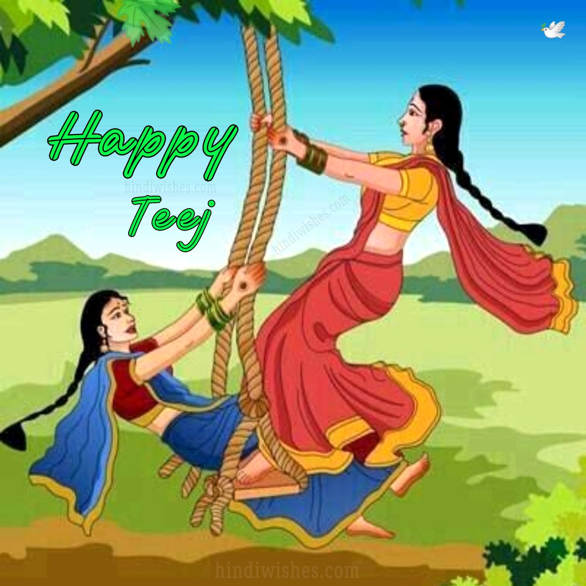 Hariyali Teej Wishes Images In HD - HindiWishes.com
